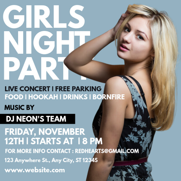 Copy of Ultimate Girls Night Out | Music • Bonfire • Hookah Fun | PosterMyWall